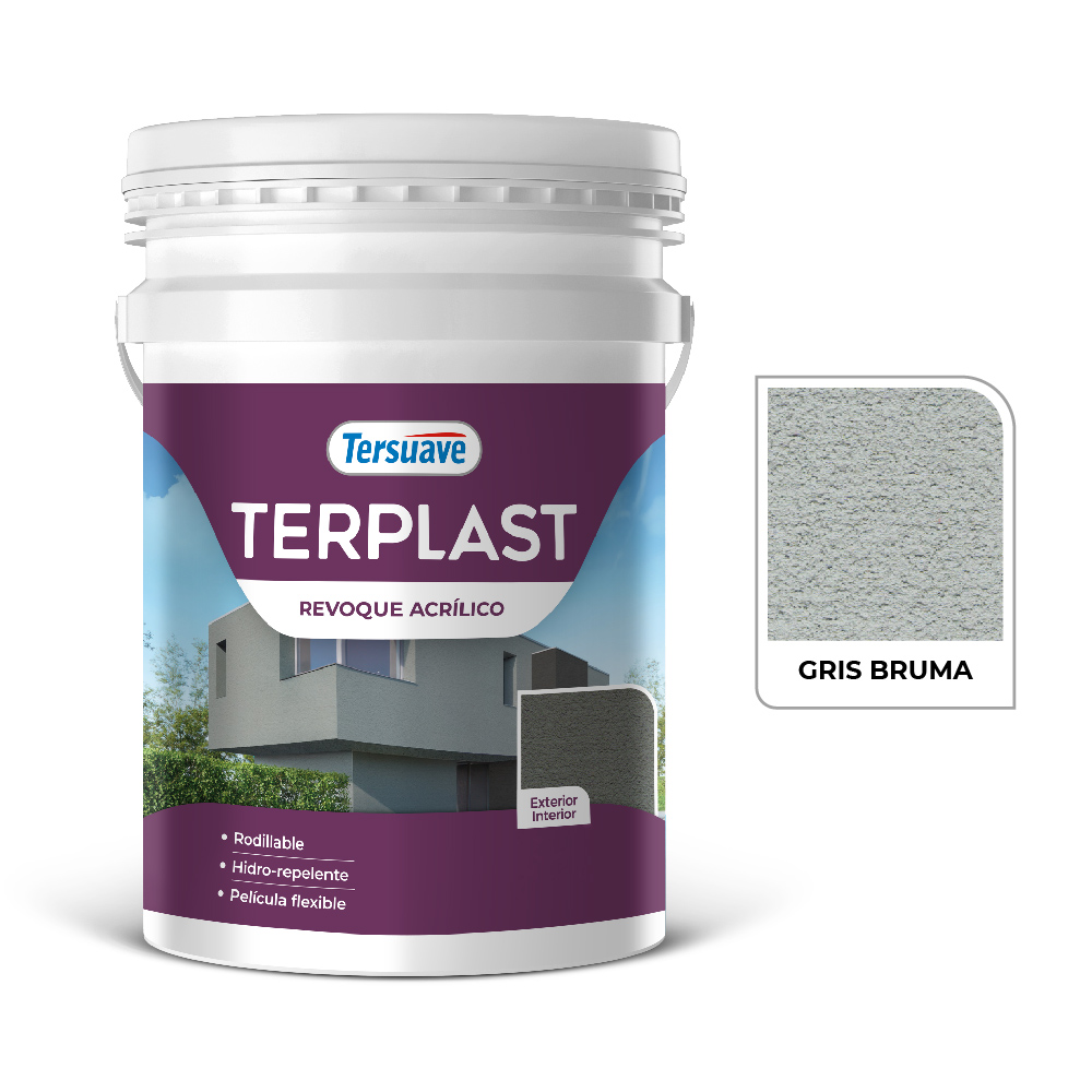 Terplast Revoque Acrilico Gris Bruma 25 KG | Rosario Color